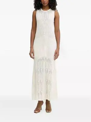Liu Jo Pointelle-knit Ribbed Maxi Dress