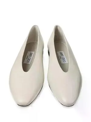 JIMMY CHOO Margot Leather Ballet Flats - Neutrals