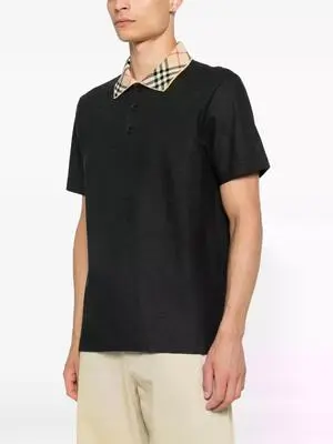 Burberry Check-collar Cotton Polo Shirt