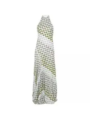 Missoni Zigzag Pattern Halterneck Maxi Dress - White