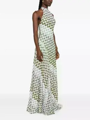 Missoni Zigzag Pattern Halterneck Maxi Dress
