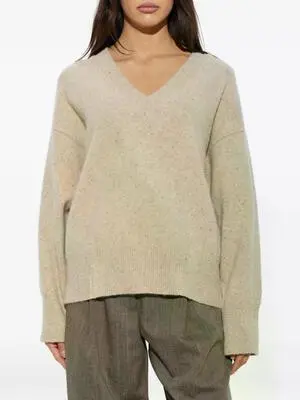 RÓHE V-neck Long-sleeve Sweater With Flecked Effect