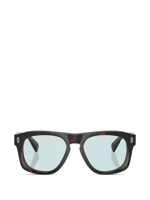 Brunello Cucinelli Tortoiseshell Effect Rectangle Sunglasses