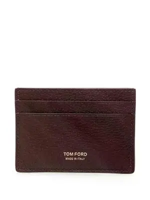 TOM FORD Grained-leather Card Holder - Red