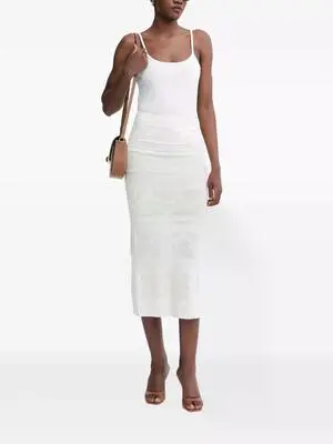TWINSET Pointelle-knit Pencil Midi Skirt