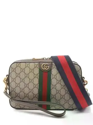 Gucci Monogram Gg Supreme Canvas Shoulder Bag With Web Detail
