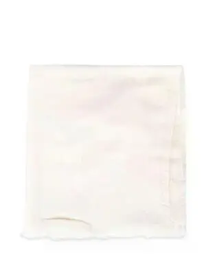 Elisabetta Franchi Logo-jacquard Frayed Scarf - Neutrals