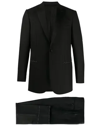 Brioni Wool Single-breasted Suit - Black