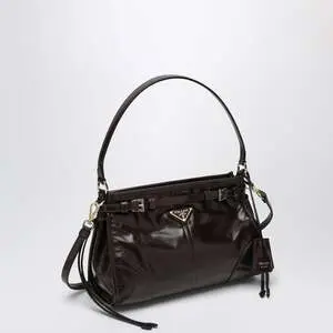 Prada Bonnie Hobo Handbag In Calf Leather - Brown