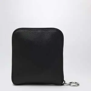 Prada Saffiano Leather Charm With Re-nylon Tote Bag - Black
