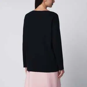 Miu Miu Virgin Wool Sweater With Logo Intarsia