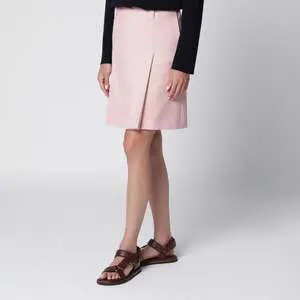 Miu Miu Wool-blend Skirt With Embossed Logo