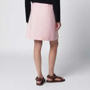 Miu Miu Wool-blend Skirt With Embossed Logo