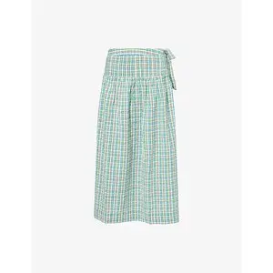 DAMSON MADDER Checked Cotton Midi Skirt - Multi