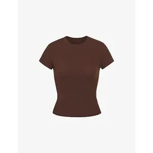 SKIMS Skims Fits Everybody Short-Sleeve Jersey T-Shirt Cocoa