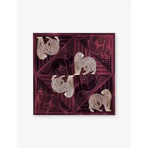 Cartier Panthère Illusion Printed Silk-twill Scarf - Grape