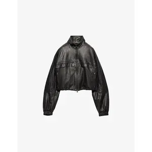 Prada Nappa Leather Zip-up Jacket - Black