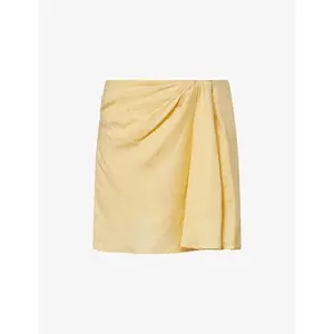 SAMSOE SAMSOE Samsøe Samsøe Draped Linen Mini Skirt - Straw