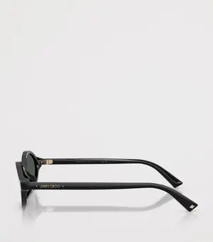 JIMMY CHOO Oval Sunglasses - Black