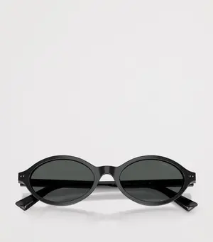JIMMY CHOO Oval Sunglasses - Black