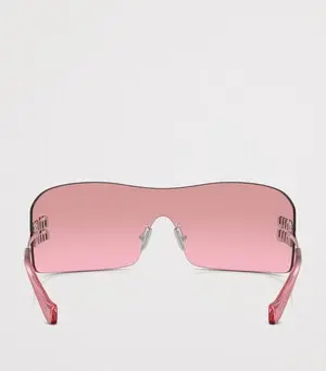 Miu Miu Rimless Shield Sunglasses - Silver