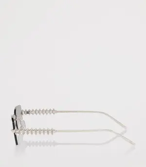 Cartier Clash De Rimless Rectangle Sunglasses - Silver