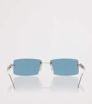 Cartier Clash De Rimless Rectangle Sunglasses - Silver