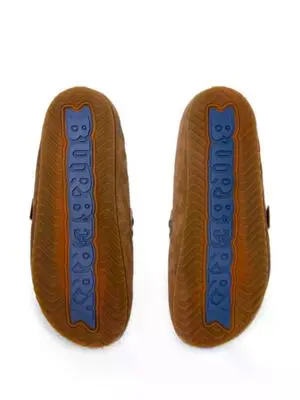 Burberry Check Pattern Buckle-fastening Slippers - Brown