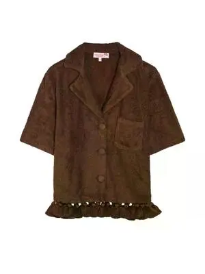 Cap D'antibes Terry-cloth Tassel Trim Shirt - Brown