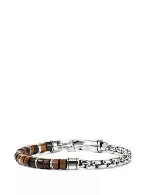 John Hardy Heishi Tiger Eye Sterling Bracelet - Silver