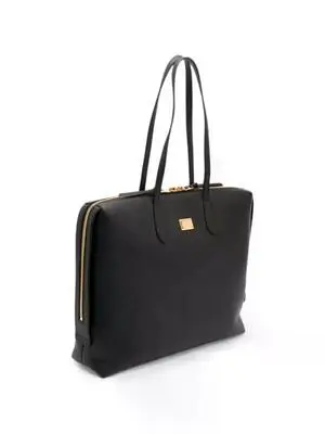 Dolce & Gabbana Logo Plaque Leather Tote Bag