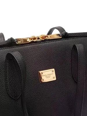 Dolce & Gabbana Logo Plaque Leather Tote Bag