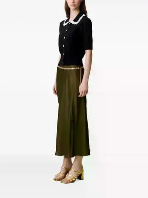 Claudie Pierlot Lace-trimmed Short-sleeve Cardigan