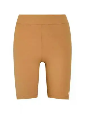 NOW YOU LIVE High-waisted Logo-print Stretch Shorts - Neutrals