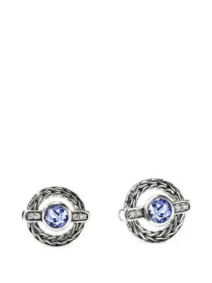 John Hardy Icon Tanzanite And Diamond Stud Earrings - Silver