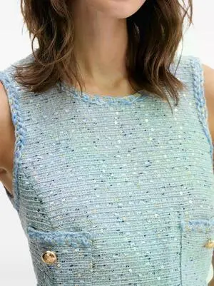Bardot Bouclé Buttoned Sleeveless Top
