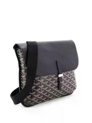Goyard Coursier Messenger Bag In Coated Canvas And Leather - Black
