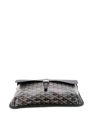 Goyard Coursier Messenger Bag In Coated Canvas And Leather - Black