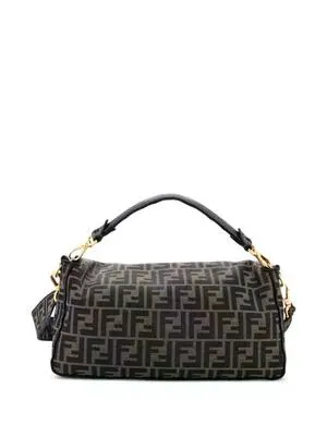 Fendi Zucca Canvas Baguette Shoulder Bag - Brown
