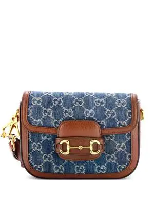 Gucci Horsebit 1955 Gg Denim Mini Shoulder Bag