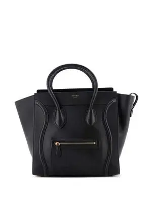 Celine Luggage Smooth Leather Mini Tote Bag - Black