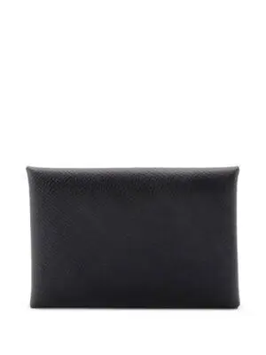 Hermès Calvi Duo Epsom Card Holder - Black