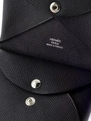 Hermès Calvi Duo Epsom Card Holder - Black