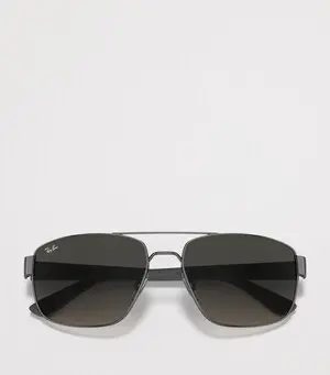 Ray-ban Metal Irregular Rectangle Sunglasses - Grey