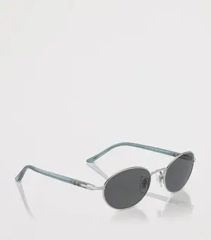 Persol Ida Oval Sunglasses - Silver