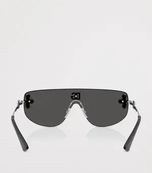 Dolce & Gabbana Crystal Embellished Visor Sunglasses - Silver