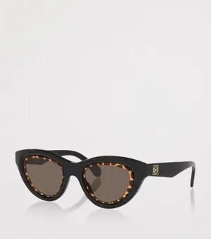 Loewe Mini Anagram Cat Eye Sunglasses - Black