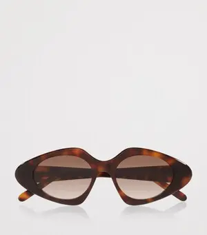Loewe Tortoiseshell Triangle Slim Sunglasses - Brown