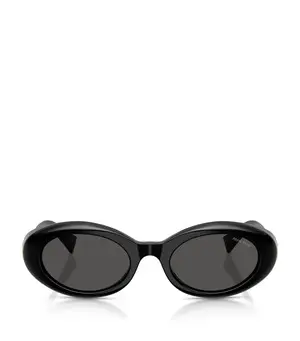 Miu Miu Oval Wrap-around Sunglasses