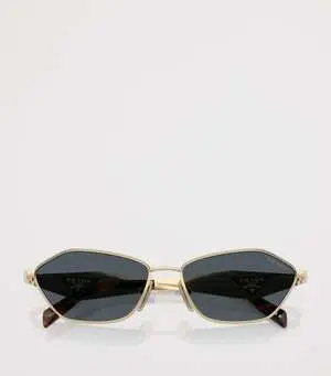 Prada Metal Irregular Sunglasses - Gold